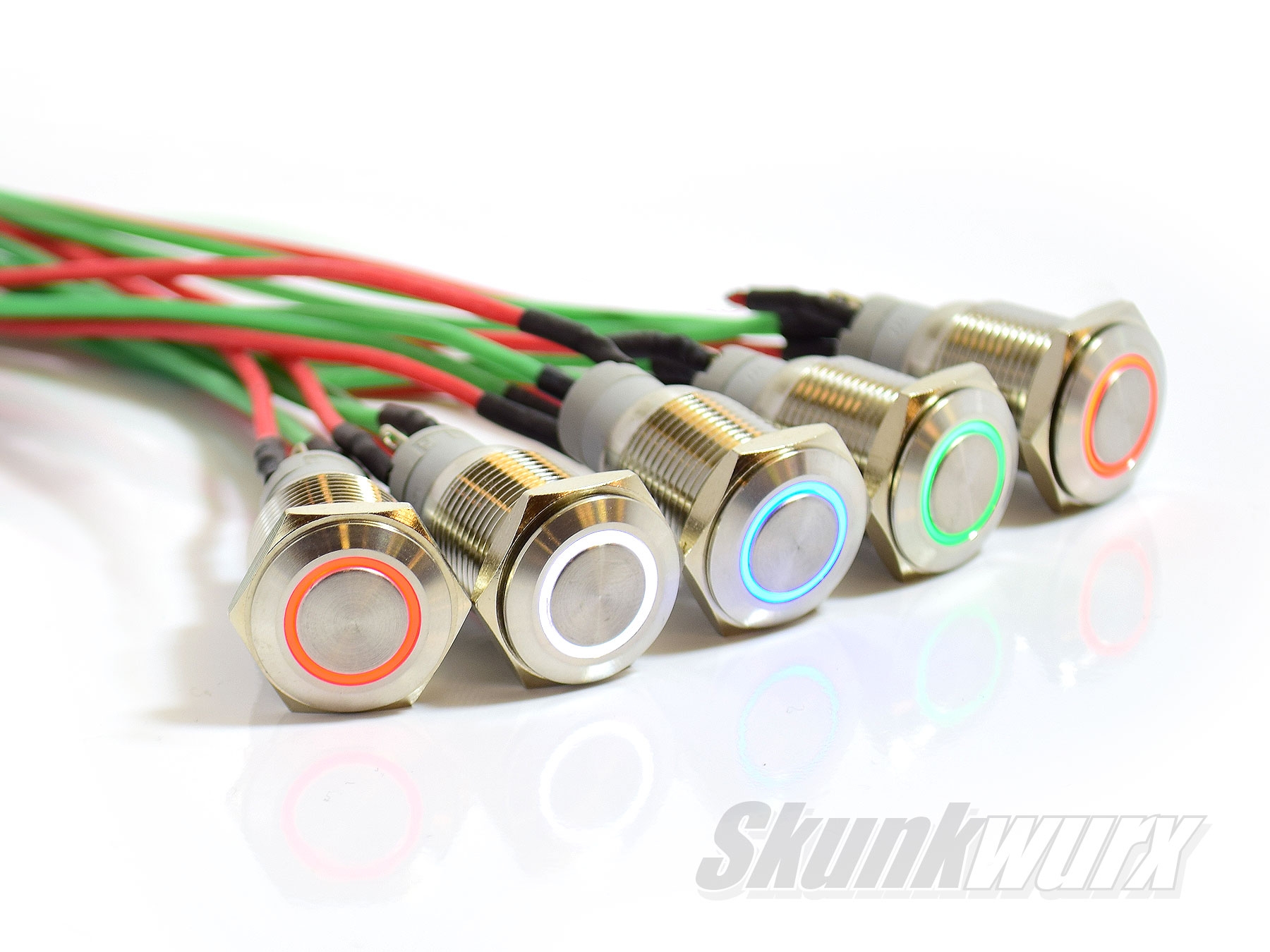 Skunkwurx Brushed Aluminium Waterproof LED Buttons for Race Technology ...